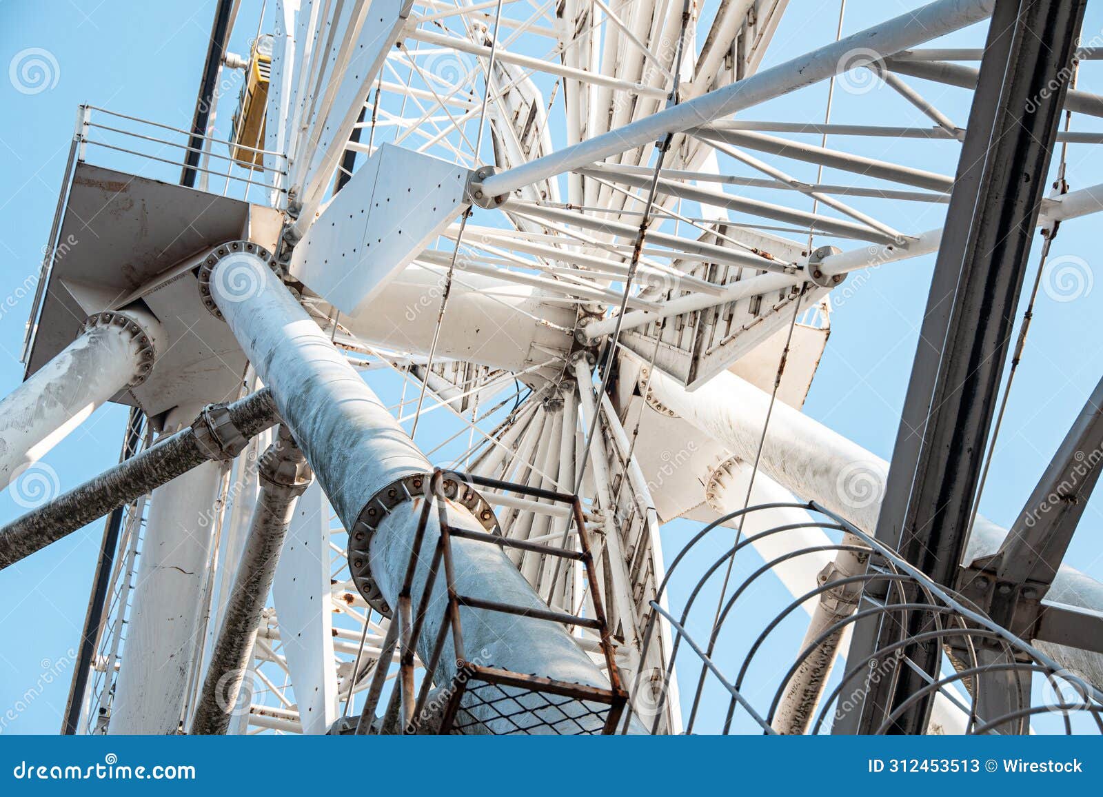 Low Angle of the Complex Mechanical Structure of a Ferris Wheel ...