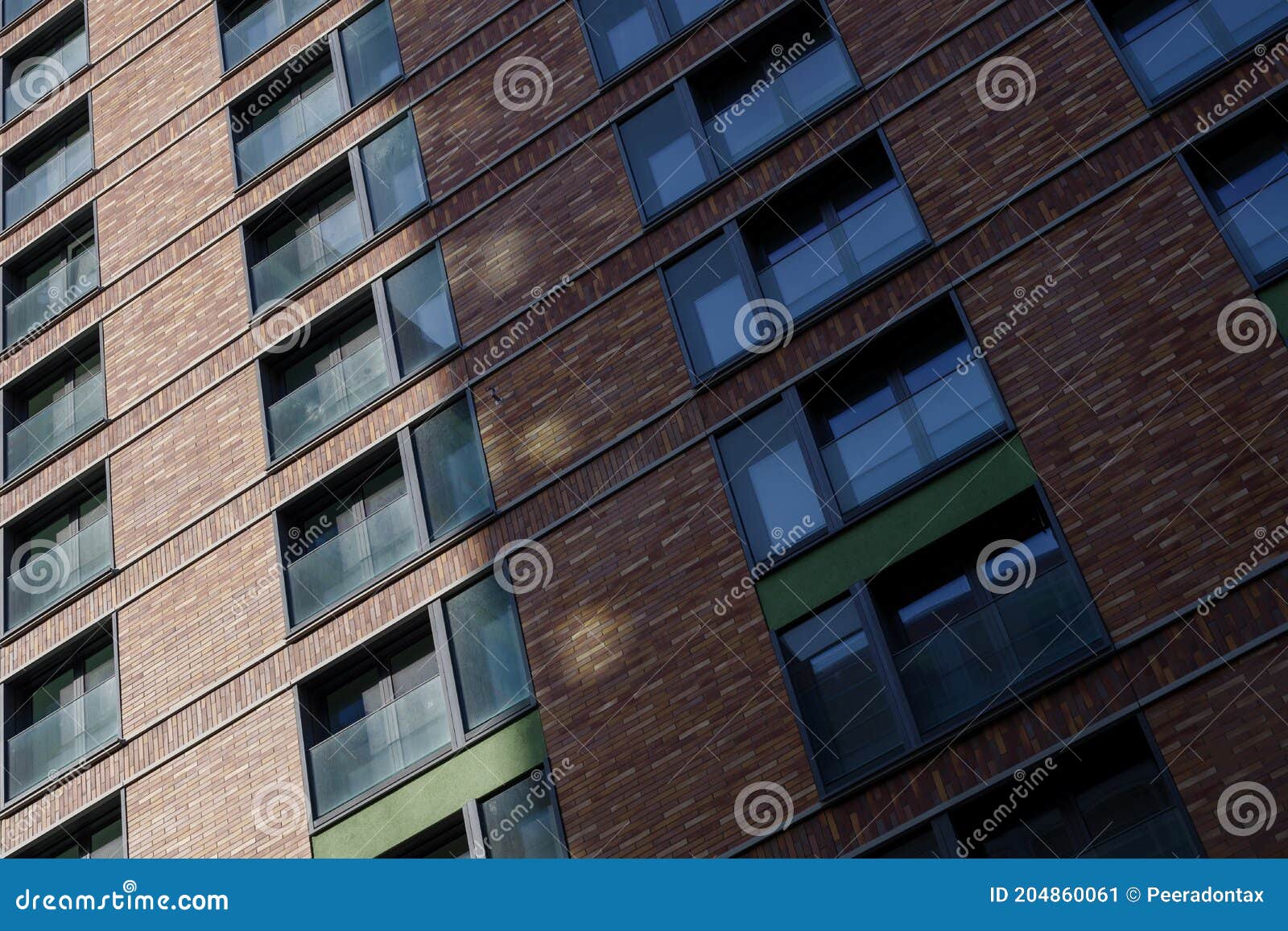 Low Angle and Exterior Street View of Typical Building, Housing or ...