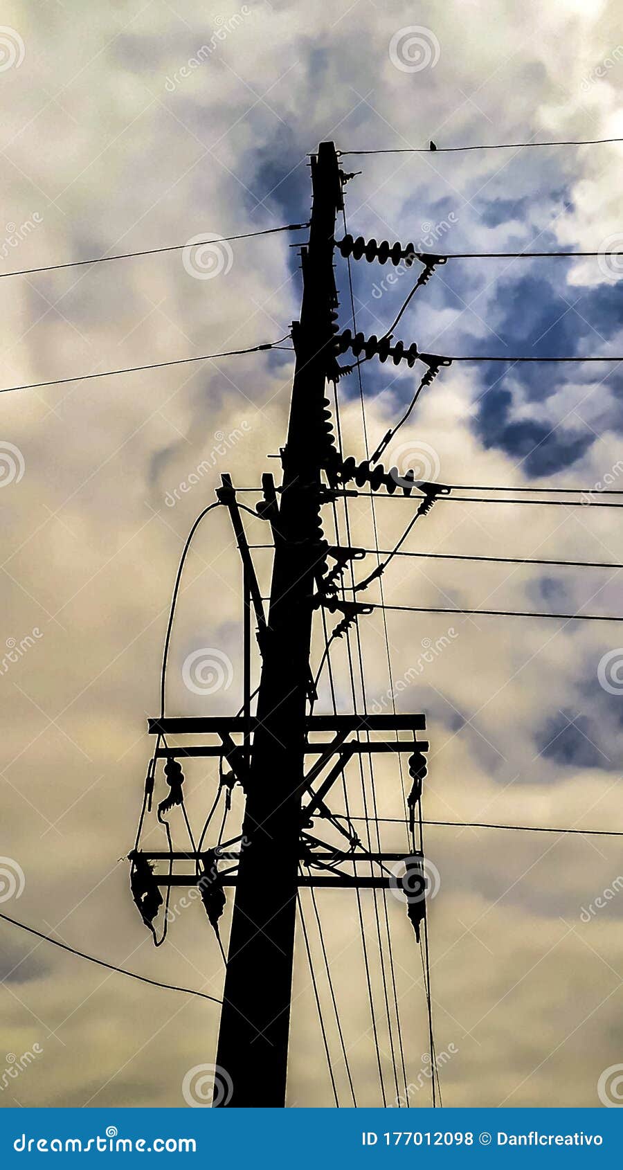 Telephone Post Low Angle Shot Stock Photo - Image of telephone, voltage ...