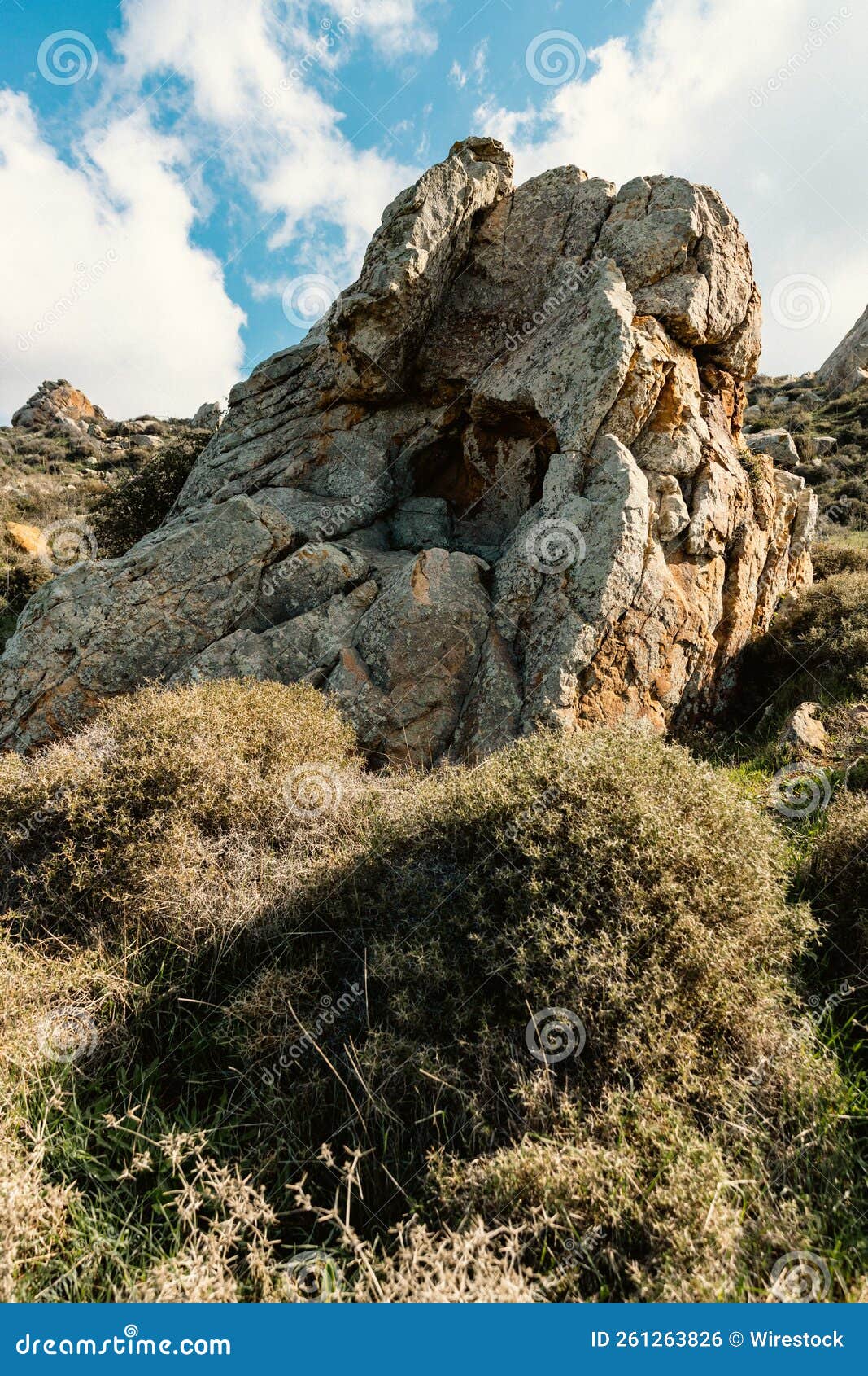 Low Angle of a Hill with Heavy Gray Cliff and Grass during the Daytime ...