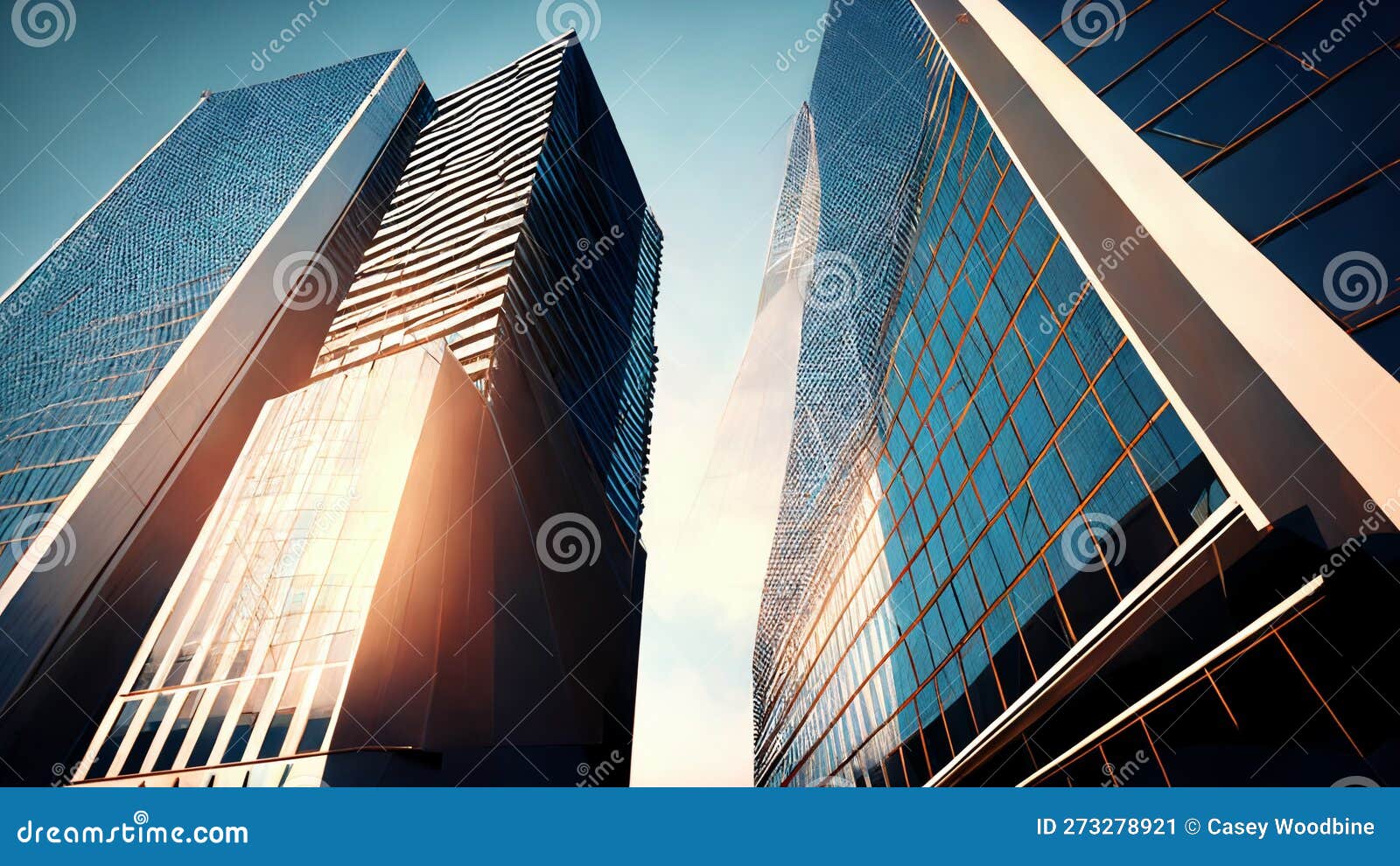 Low Angle Image Of Typical Contemporary Office Towers, Tall Structures ...