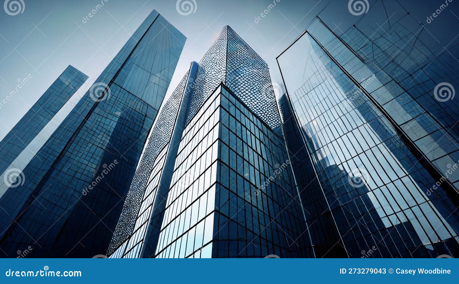 Low Angle Image Of Typical Contemporary Office Towers, Tall Structures ...