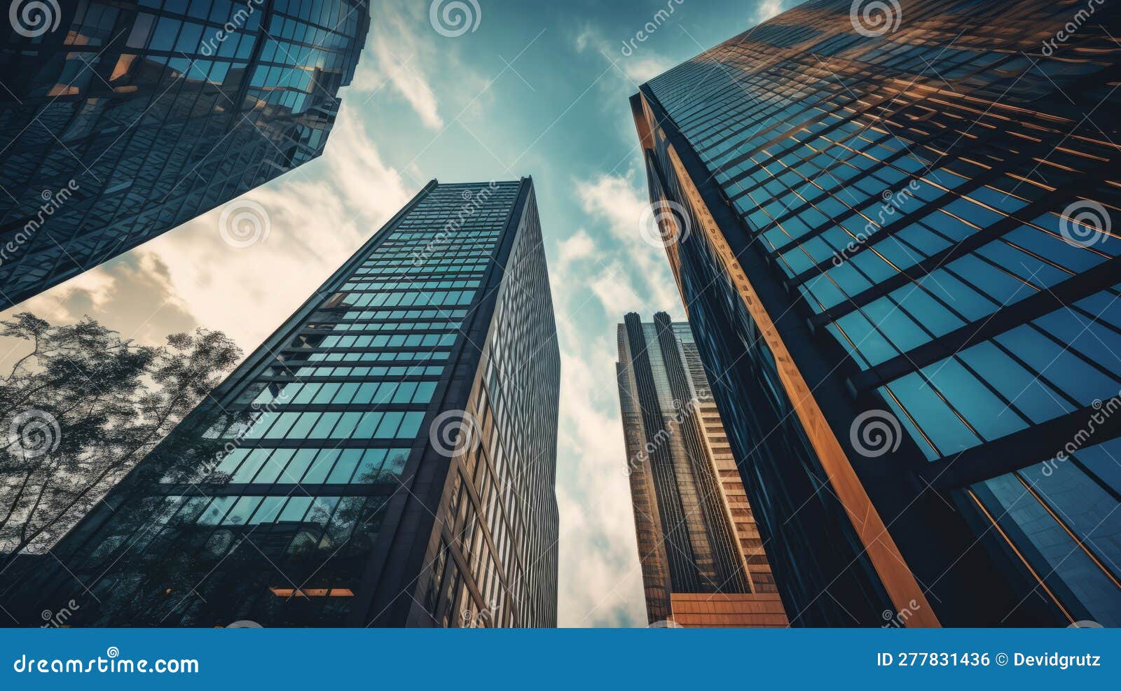 Low Angle Image of Typical Contemporary Office Towers. Generative AI ...