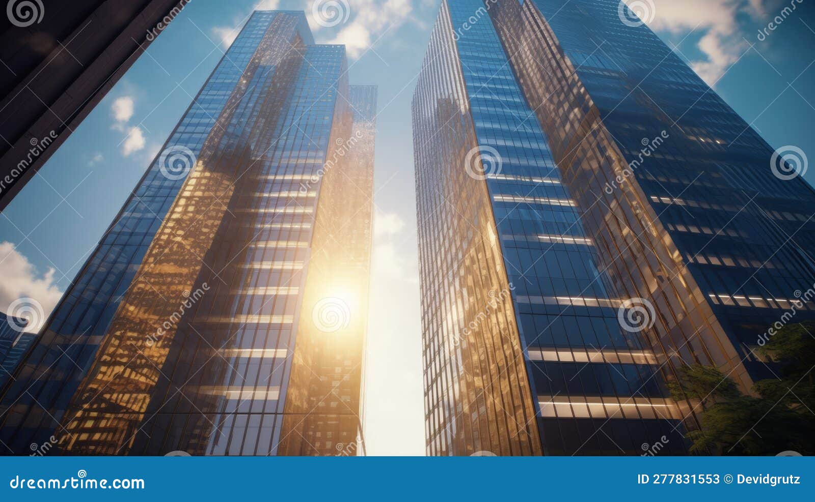 Low Angle Image of Typical Contemporary Office Towers. Generative AI ...
