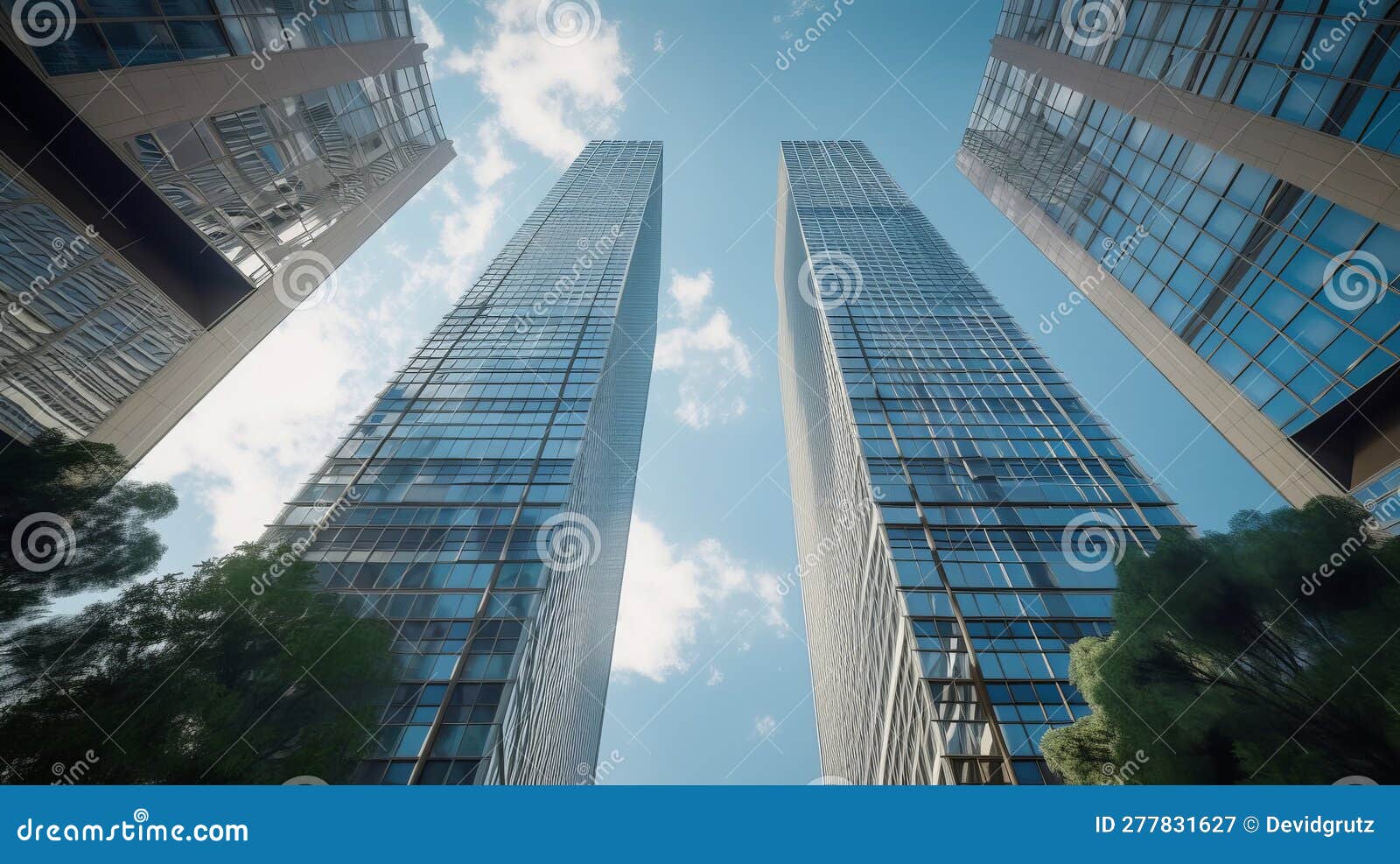 Low Angle Image of Typical Contemporary Office Towers. Generative AI ...
