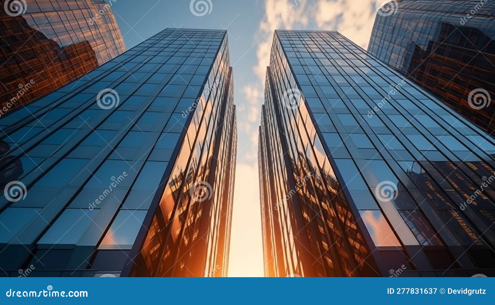 Low Angle Image of Typical Contemporary Office Towers. Generative AI ...
