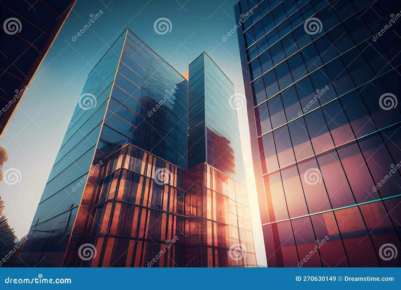 Low Angle Image Of Typical Contemporary Office Towers, Tall Structures ...