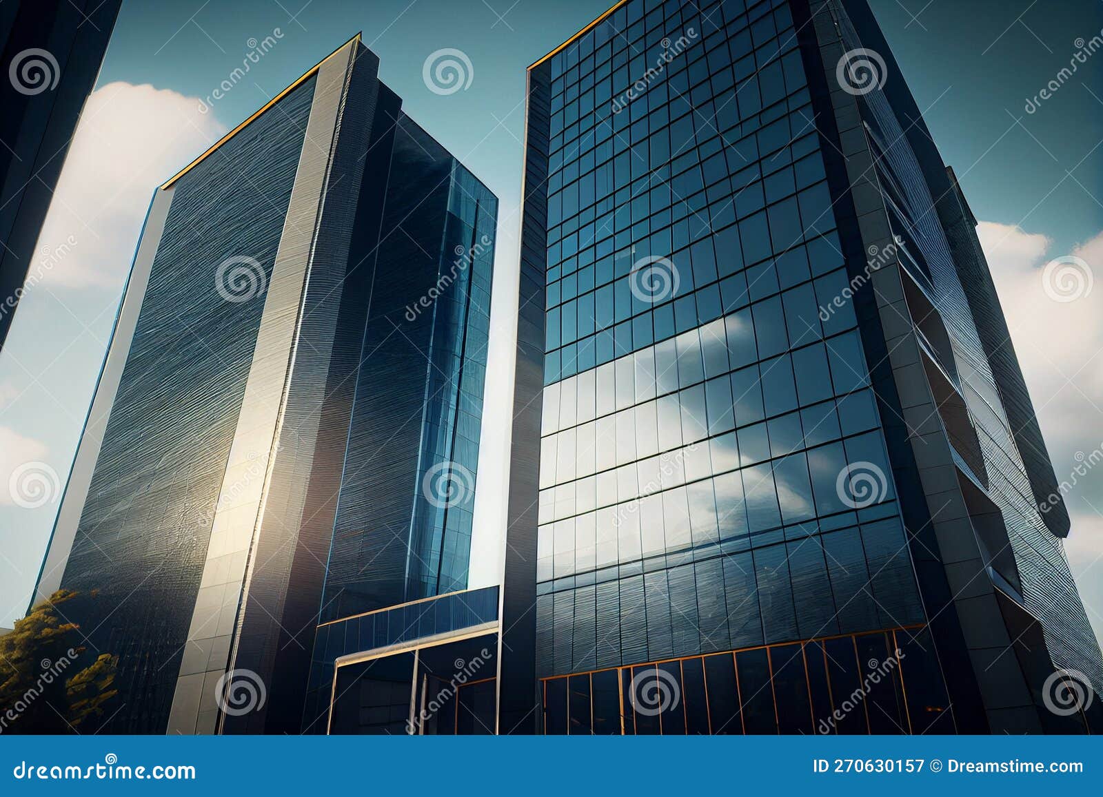 Low Angle Image Of Typical Contemporary Office Towers, Tall Structures ...