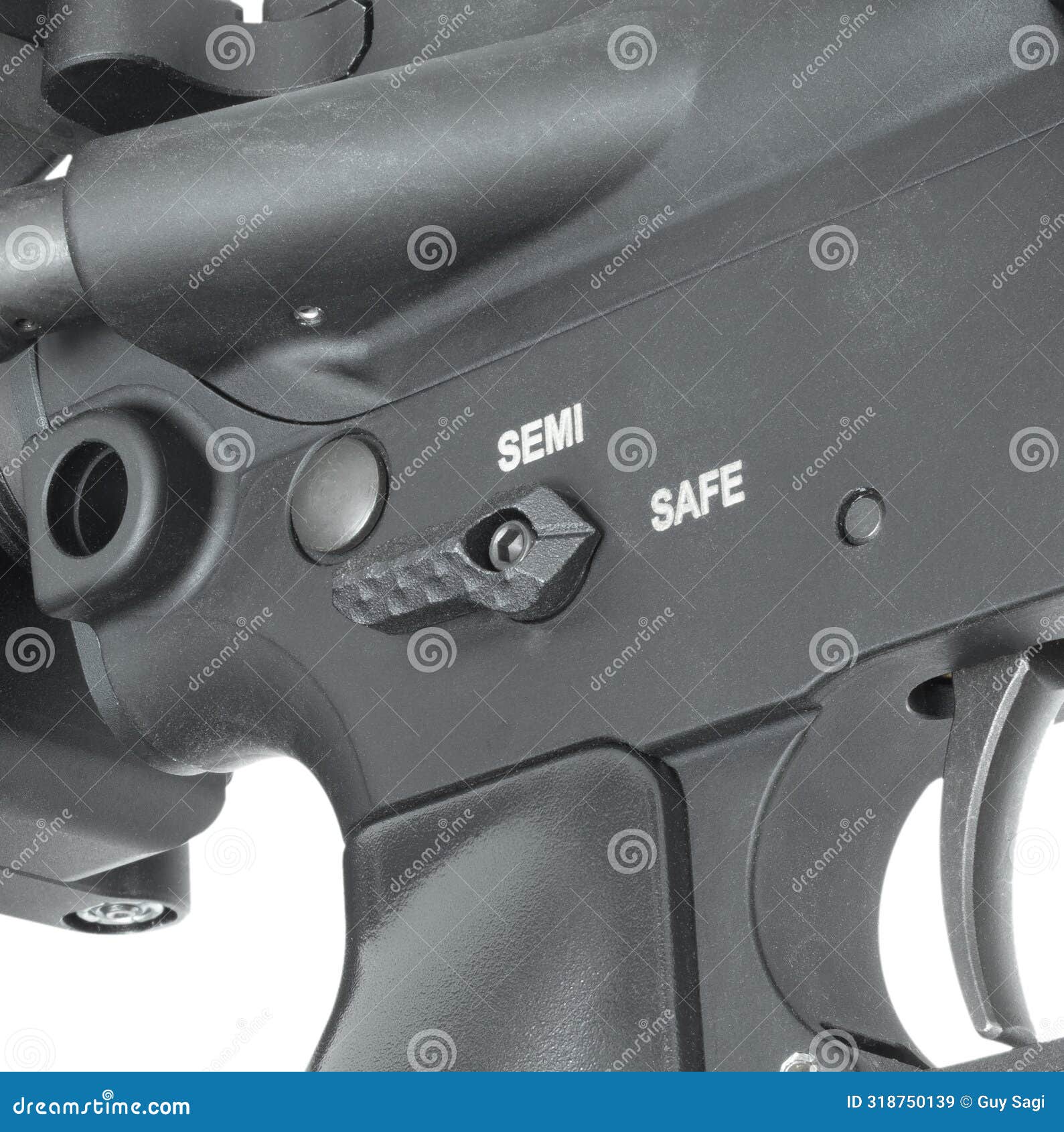 AR-15 Safety Selector Seen from Slightly Below Stock Image - Image of ...