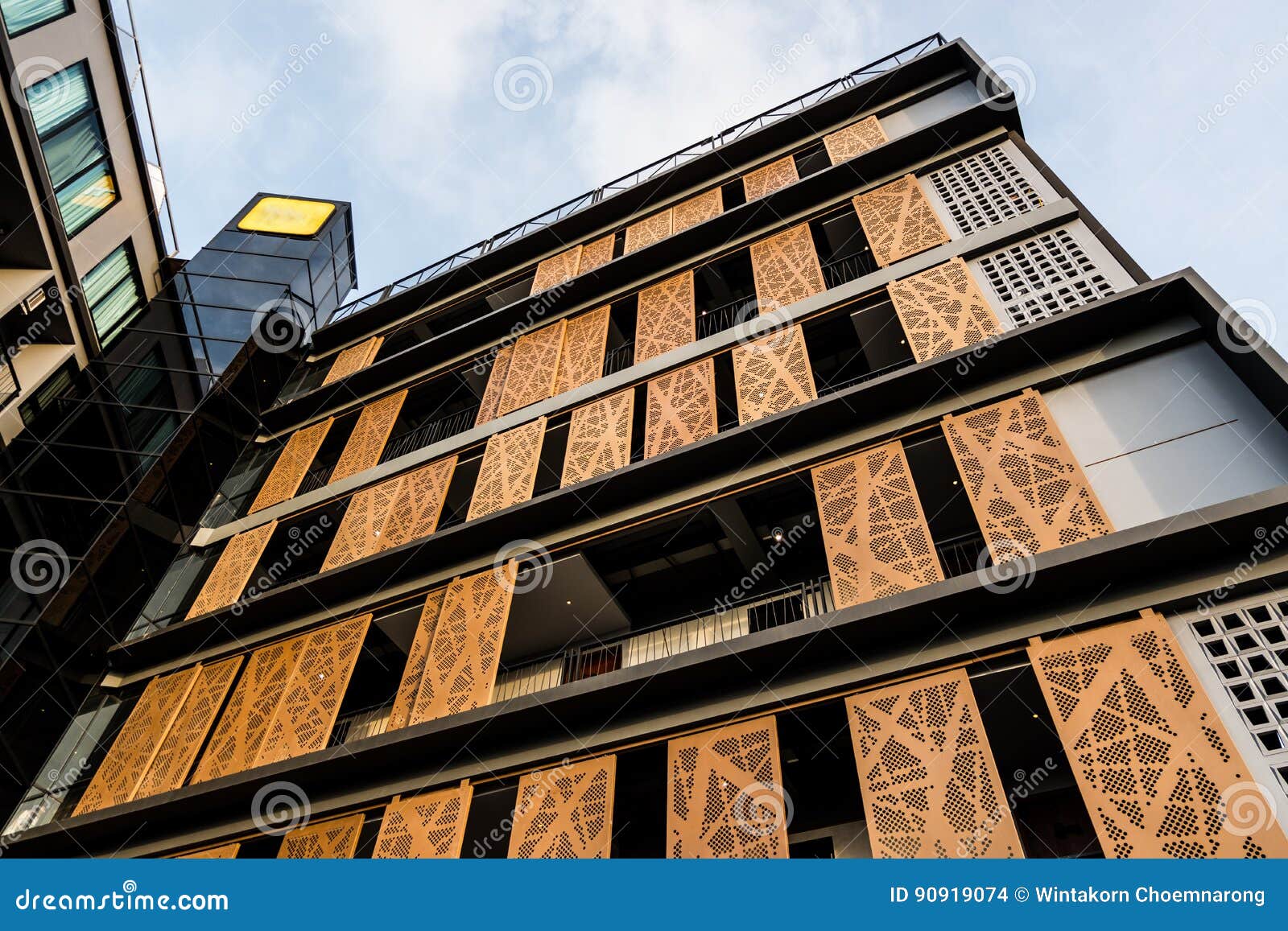 Low Angle Looking Up at Modern Building Stock Photo - Image of design ...