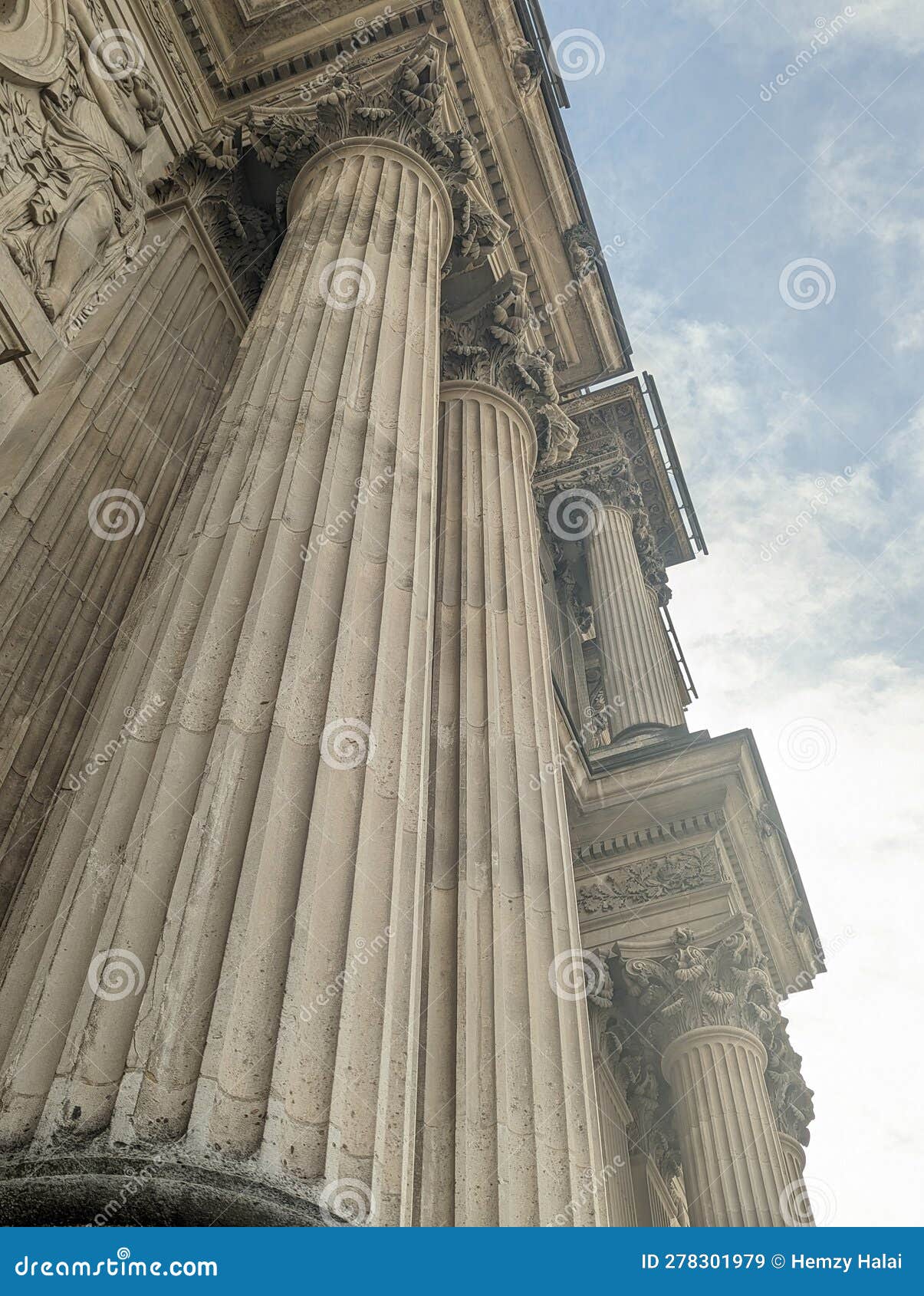 Low Angle of a Museum Stone Pillar Stock Image - Image of pillar ...