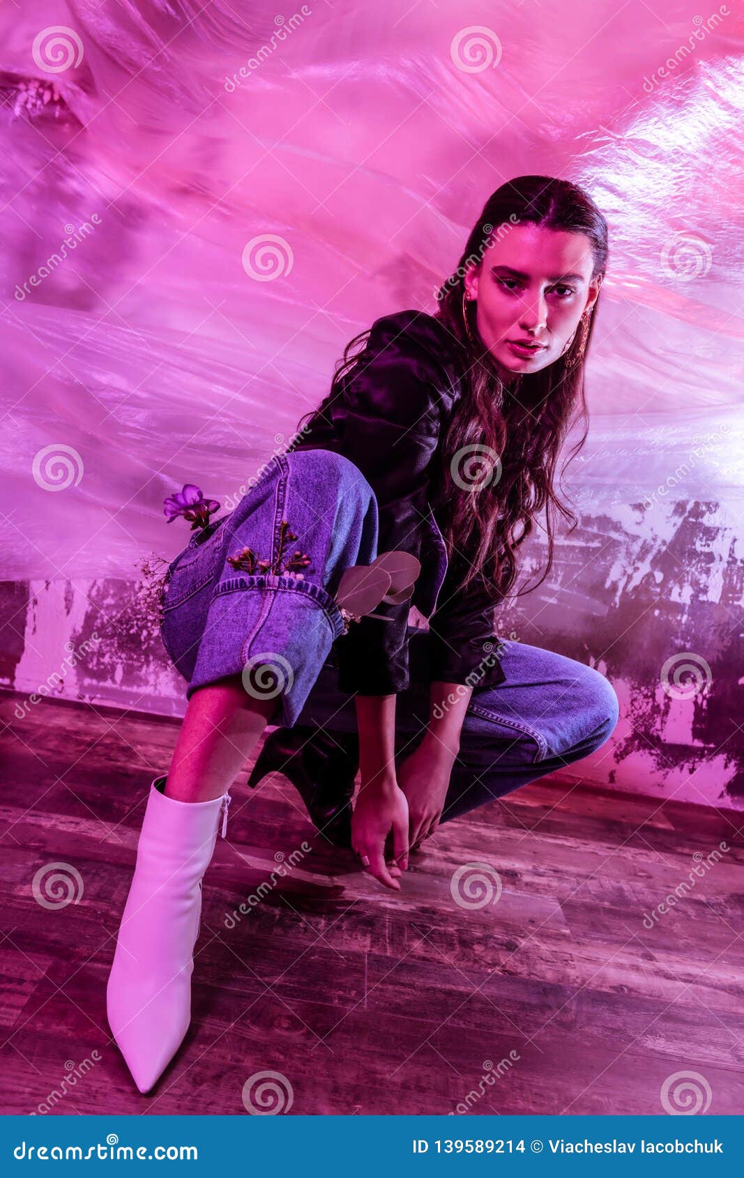 Low Angle of a Nice Young Model Stock Photo - Image of modern, female ...