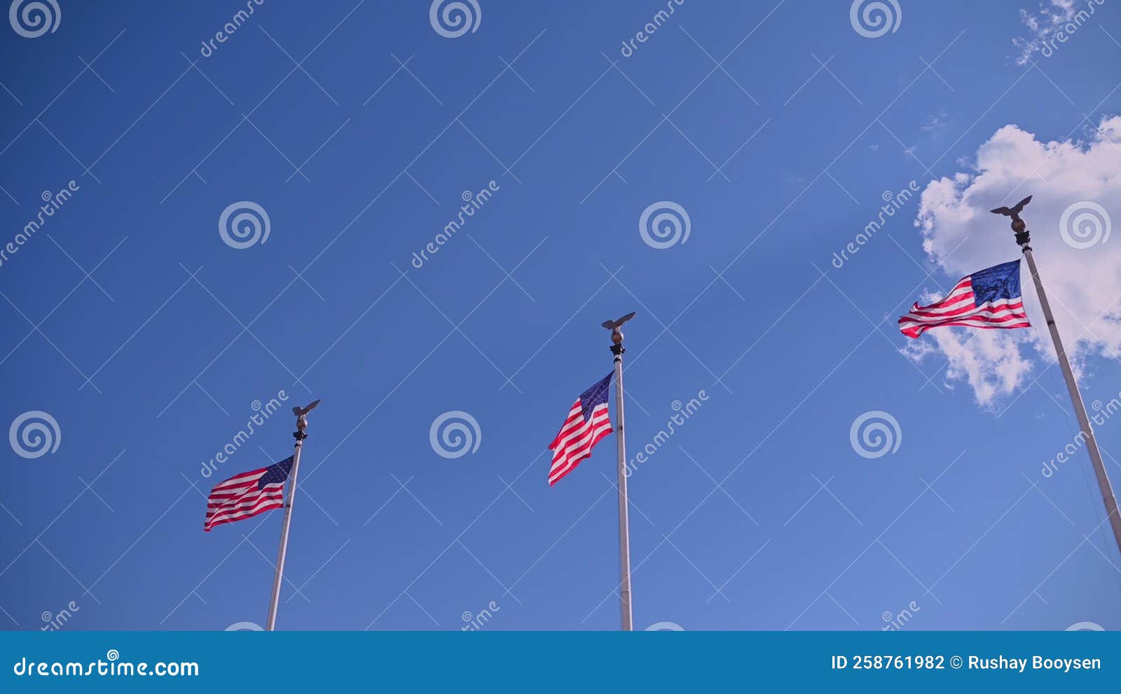 Low Angle Pan of American Flags on Pole Stock Footage - Video of nation ...