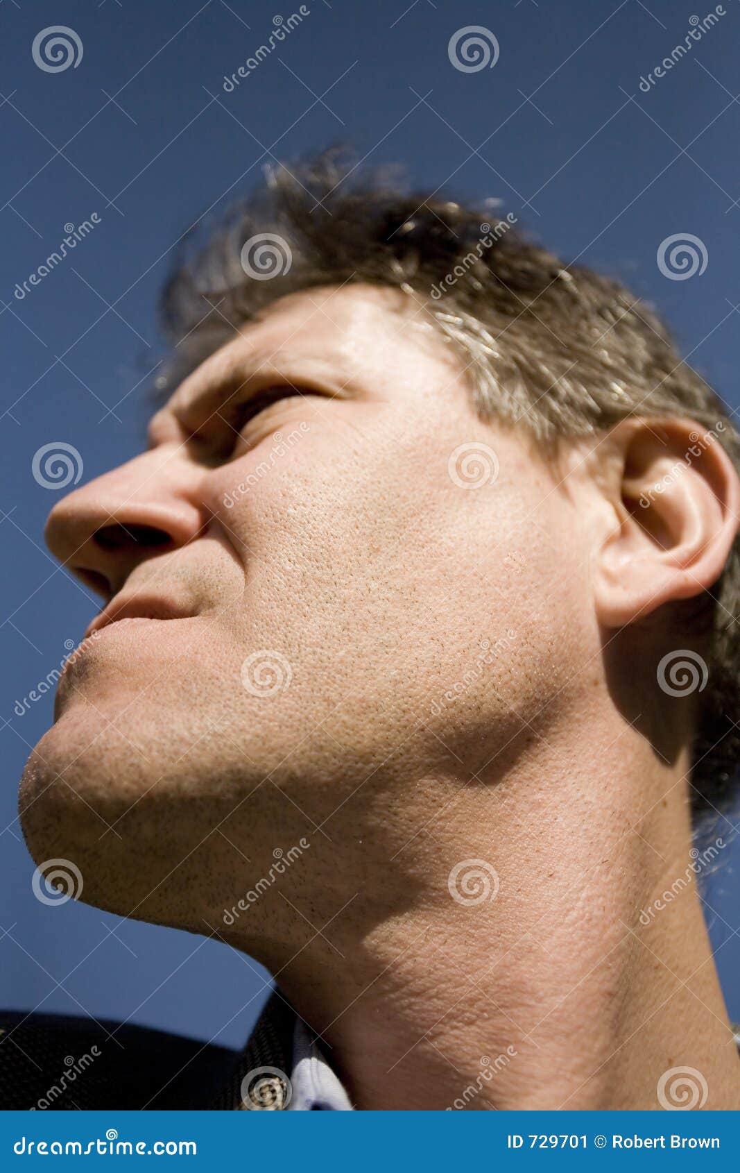 Low angle portrait of man stock image. Image of male, side - 729701