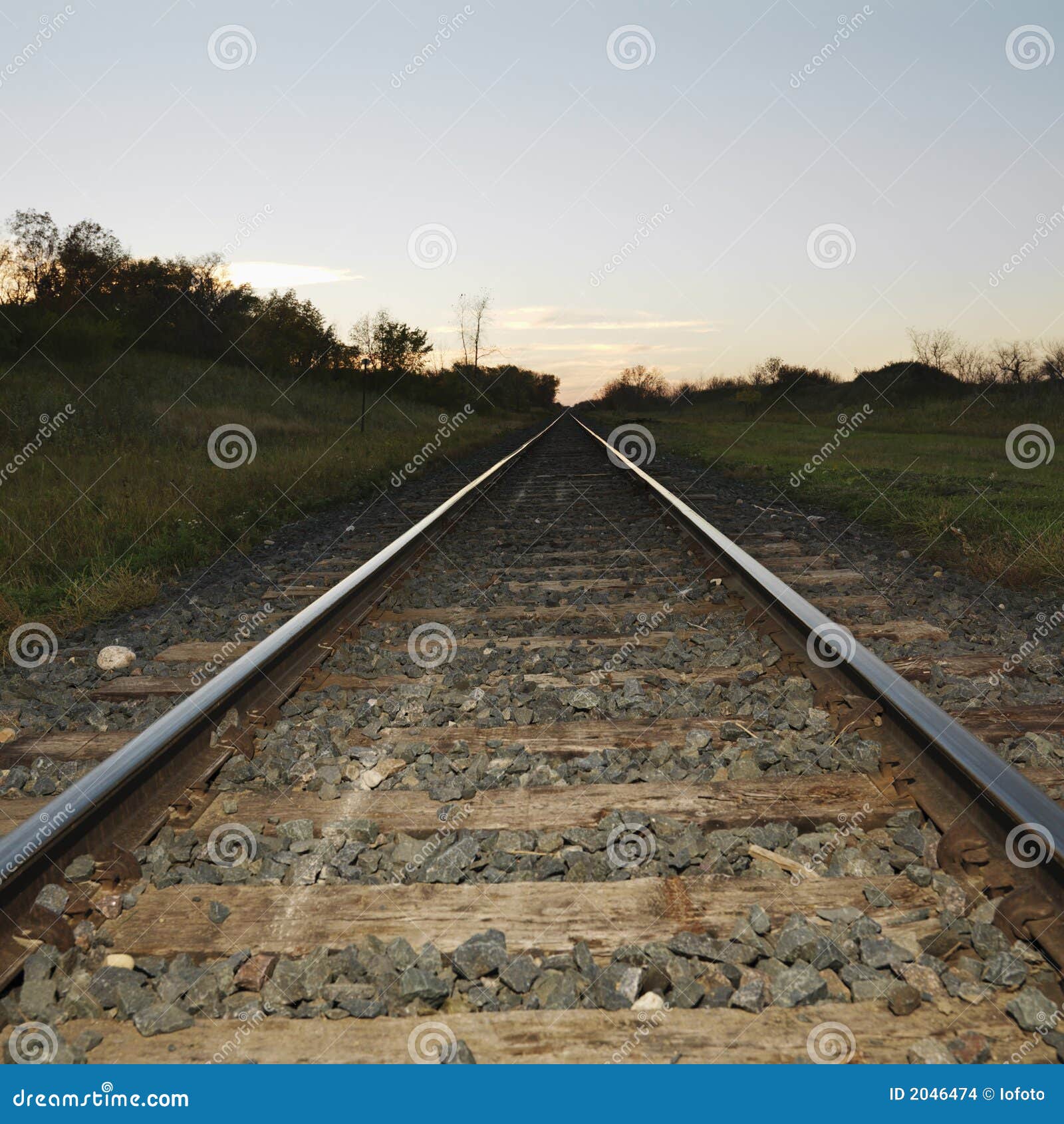 Low Angle of Railroad Tracks. Stock Photo - Image of rural ...