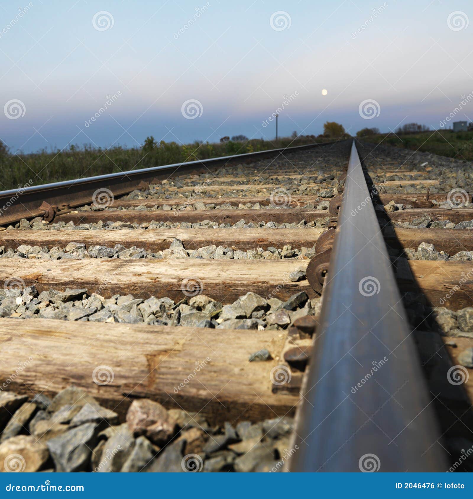 Low Angle of Railroad Tracks. Stock Photo - Image of tracks, colour ...