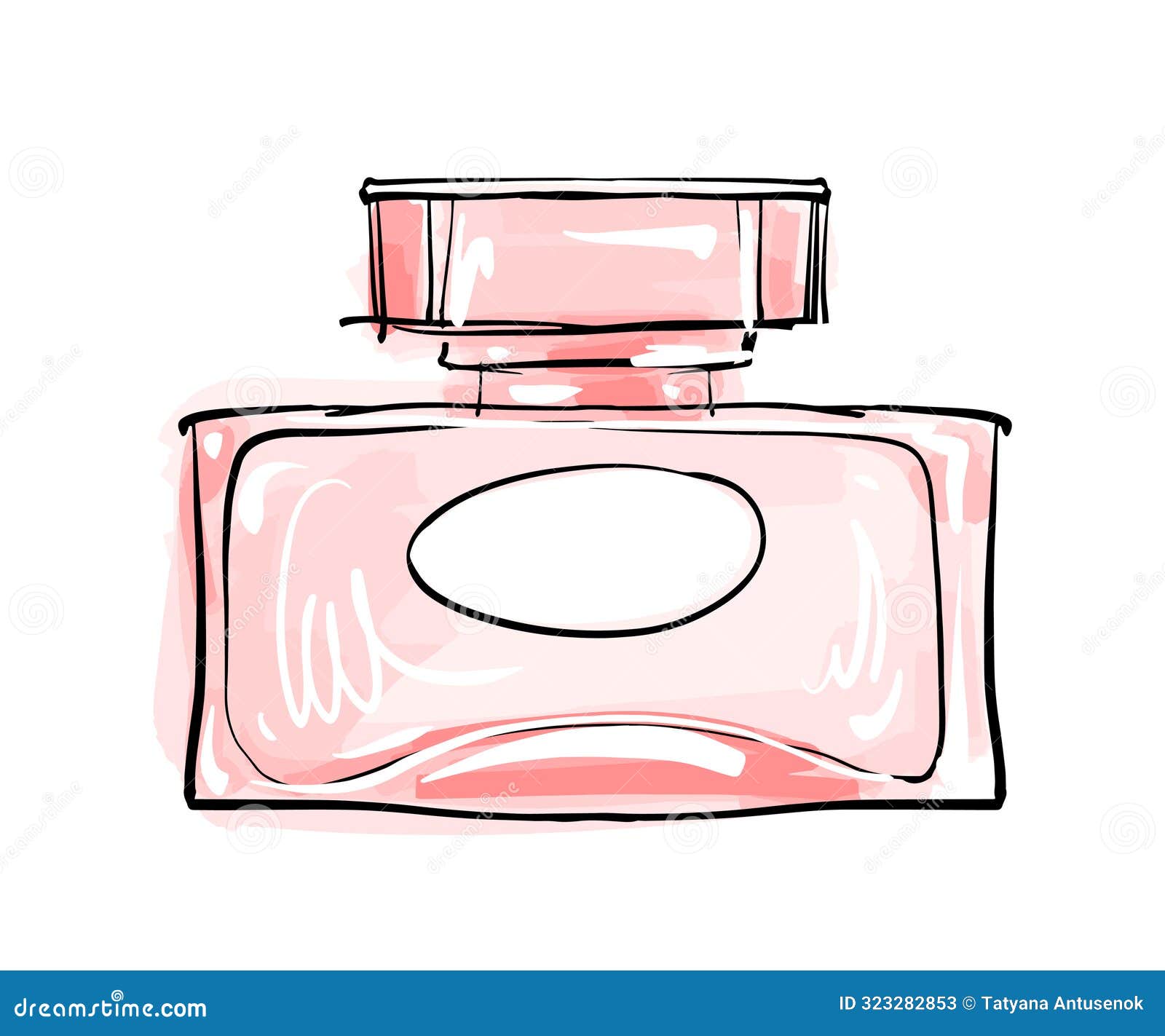 Low Angle Rectangular Women S Perfume and Cosmetic Bottle with Label ...