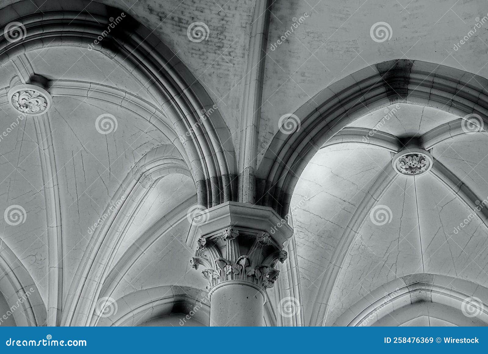 Low Angle Shot of an Ancient Temple Ceiling with Creative Architectural ...