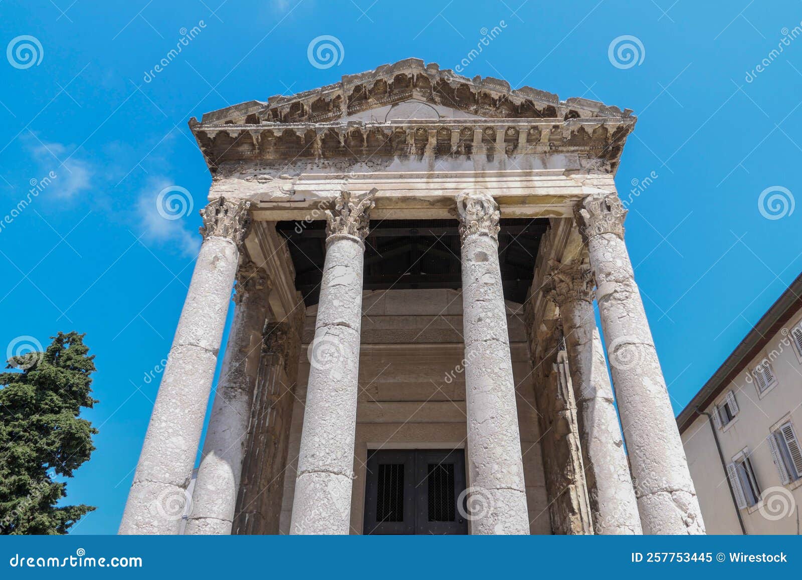 Low Angle Shot of Augustus Temple in Pula, Croatia Stock Image - Image ...