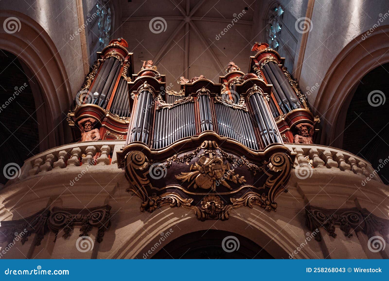 Low-angle Shot of a Baroque Pipe Organ in a Church Stock Image - Image ...