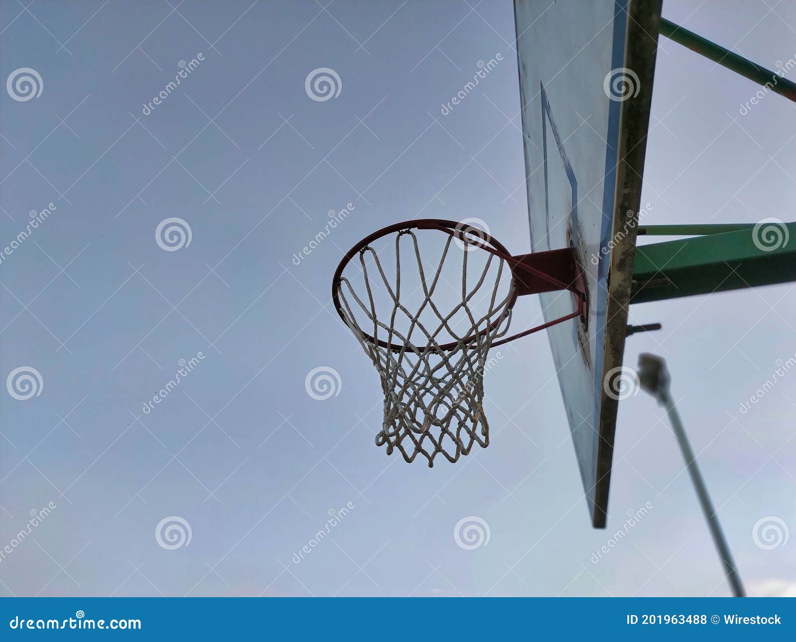 Low Angle Shot of a Basketball Hoop Stock Photo - Image of angle ...