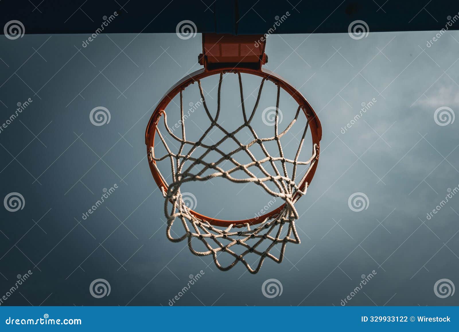 Low Angle Shot of a Basketball Hoop with a Sky Background Stock Photo ...