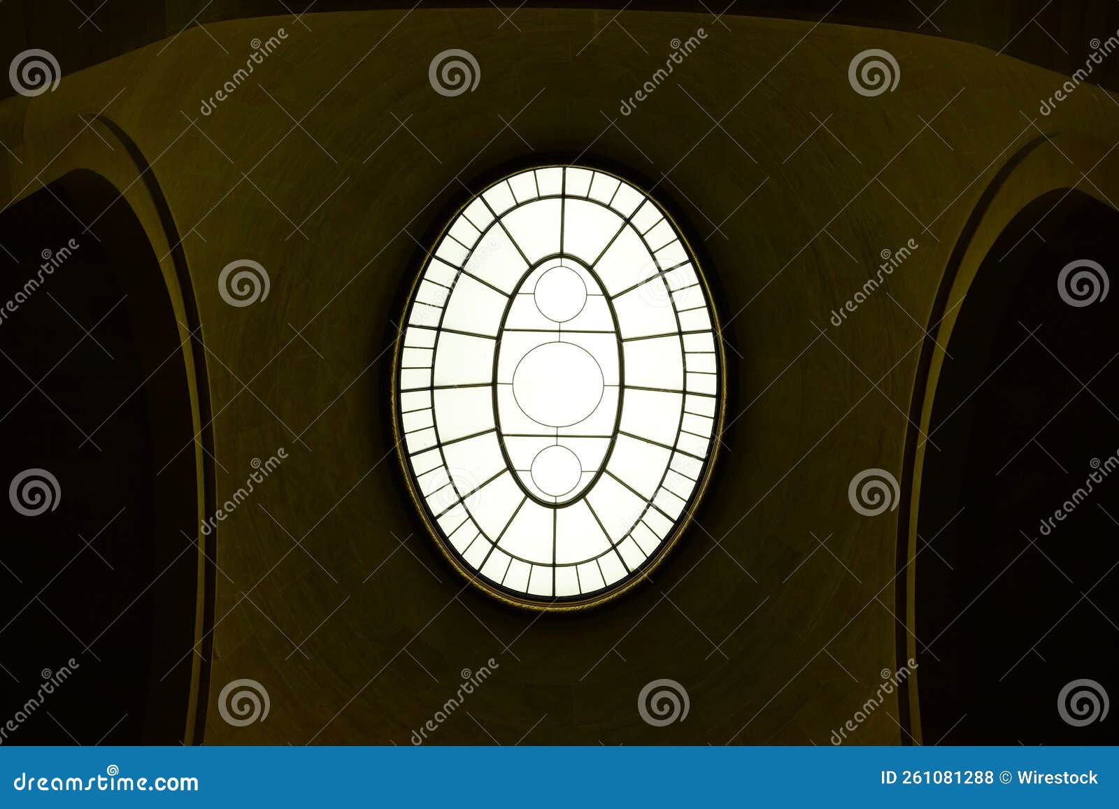 Low-angle Shot of a Beautiful Oval-shaped Skylight Stock Photo - Image ...