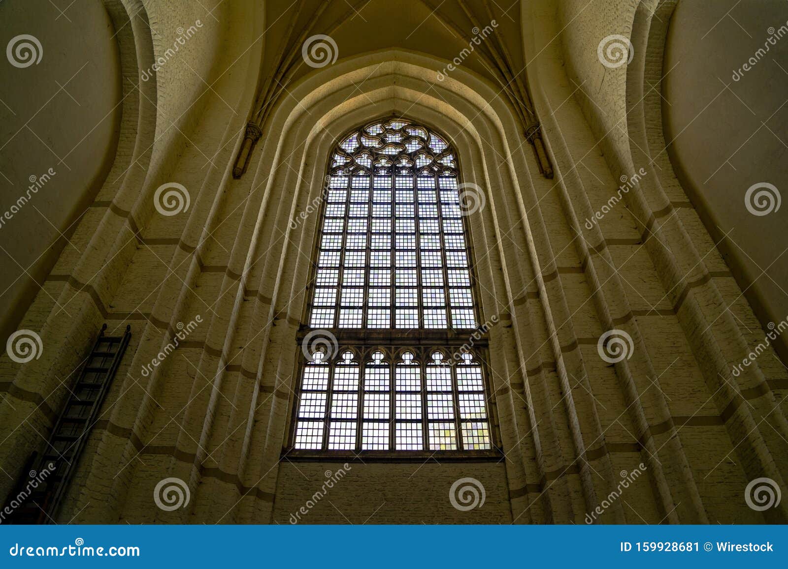 Low Angle Shot of a Big Old Window in a Cathedral in Doesburg ...