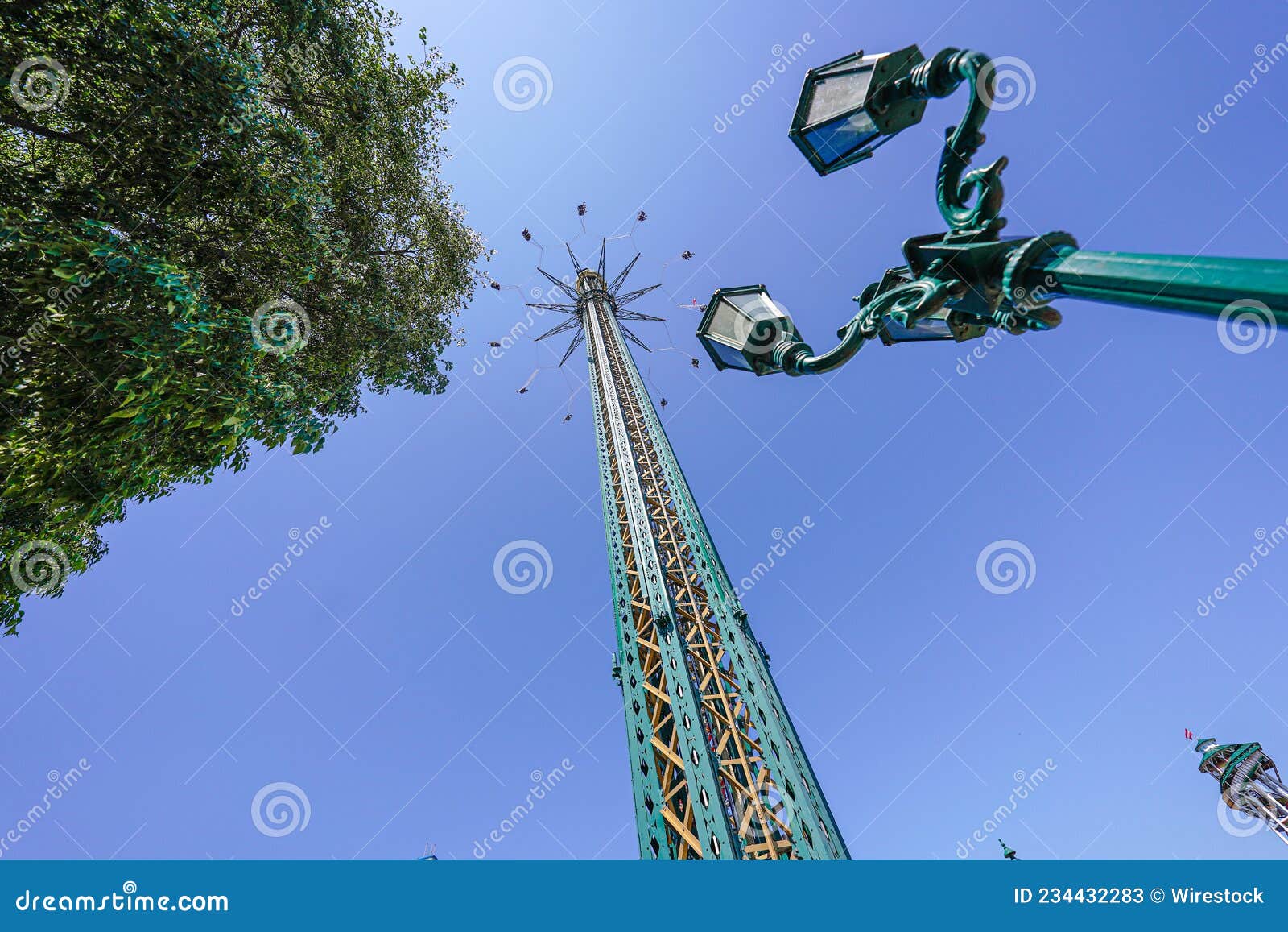 Low Angle Shot of a Carousel in the Prater Amusement Park in Vienna ...