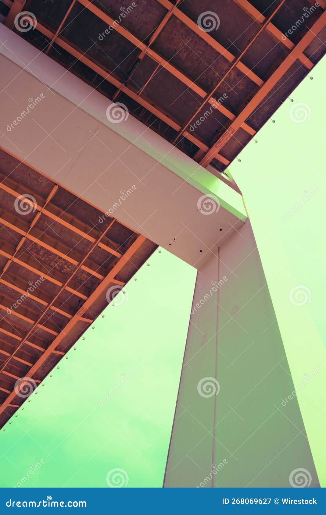 Low-angle Shot of the Ceiling of a Building with a Pillar Stock Image ...