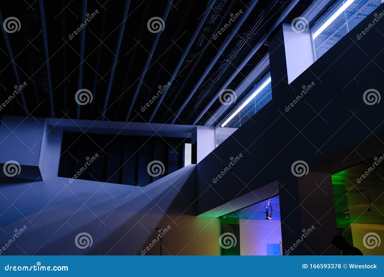 Low Angle Shot of the Ceiling in a Modern Building Stock Photo - Image ...