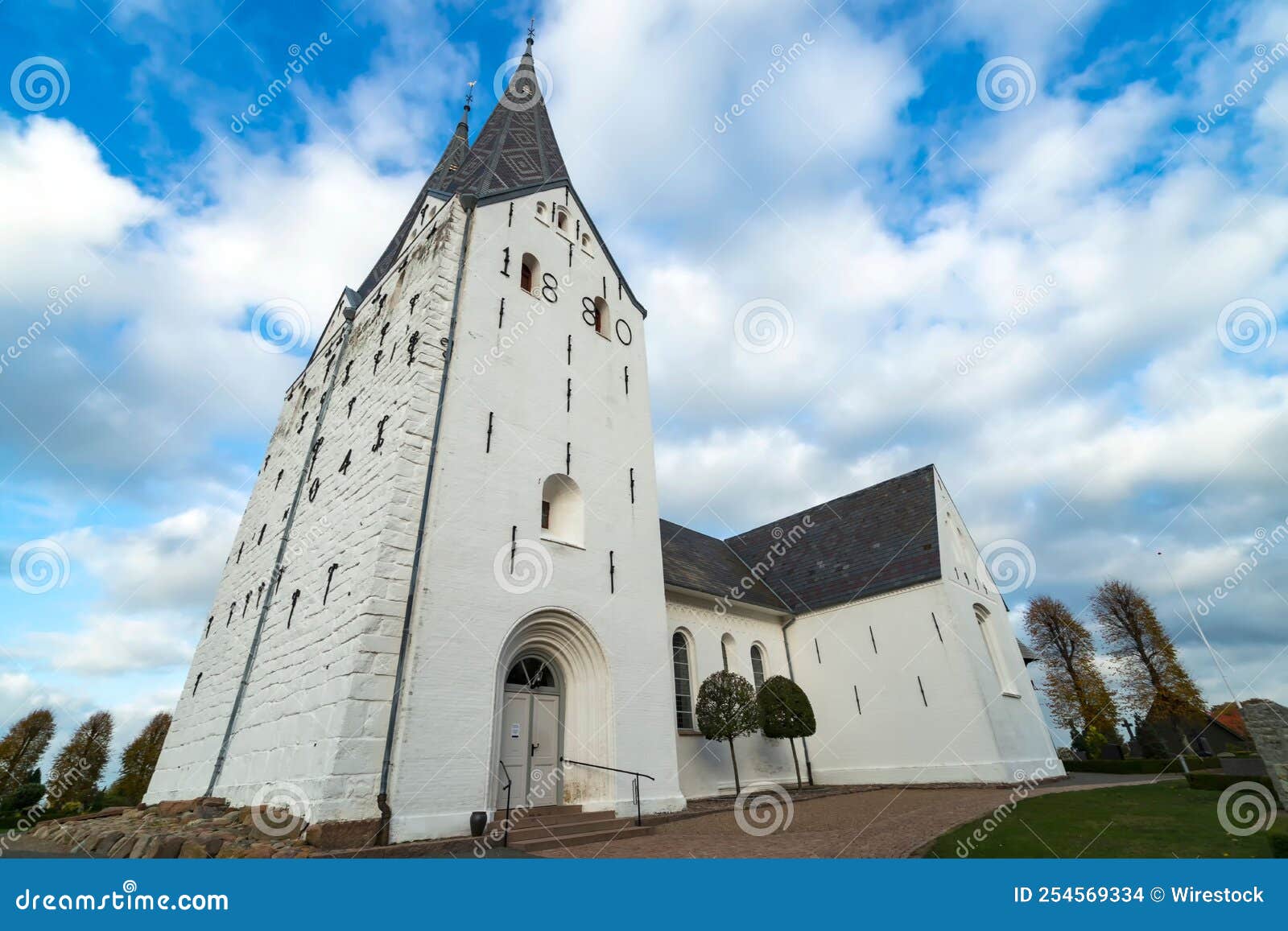 Low-angle Shot of Church of Broager, Denmark Stock Photo - Image of ...