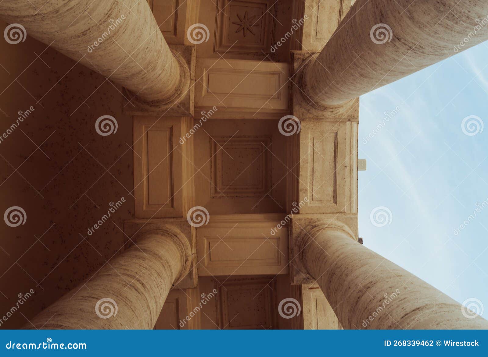 Low-angle Shot of Columns of an Aged Building Stock Photo - Image of ...