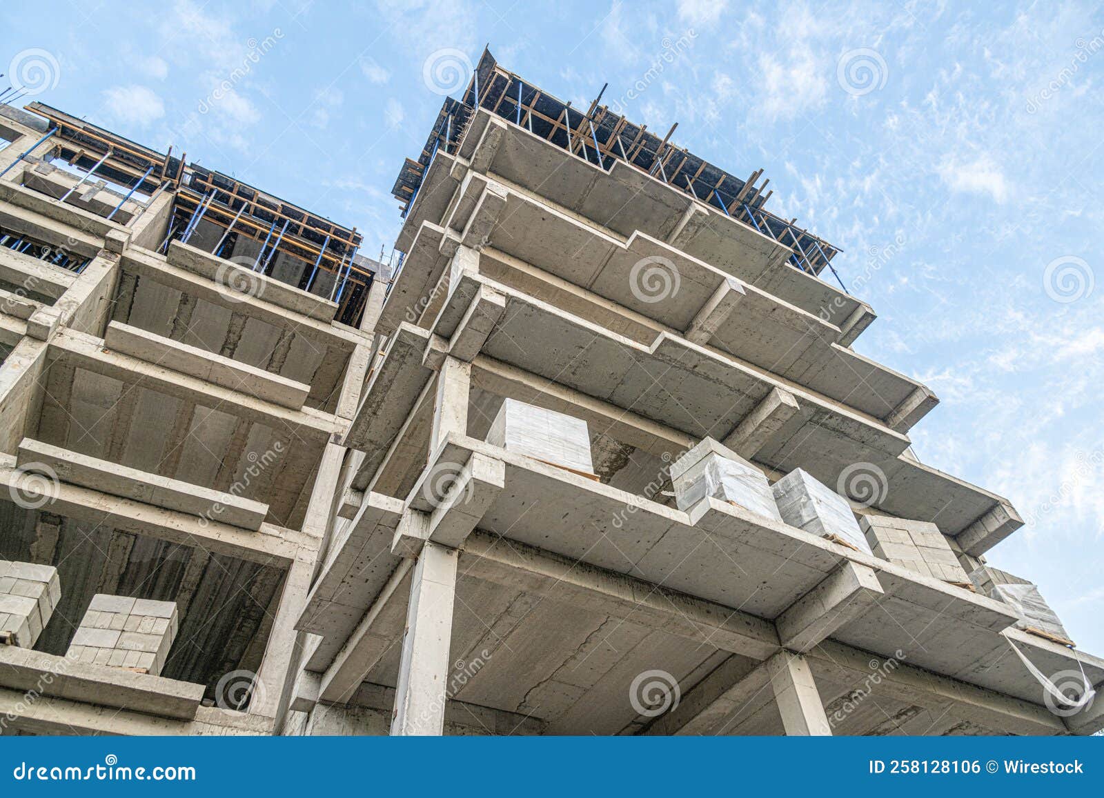 Low Angle Shot of a Construction Site with a New Building ...
