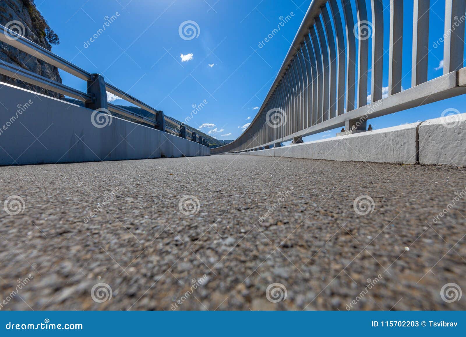 Curved Footpath with Metal Railing. Stock Image - Image of adventure ...
