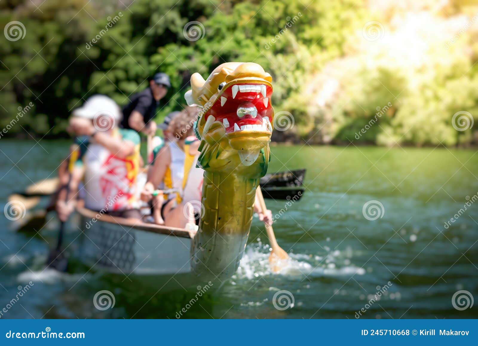 Prow Of Dragon Boat - Traditional Asian Longboat Royalty-Free Stock ...