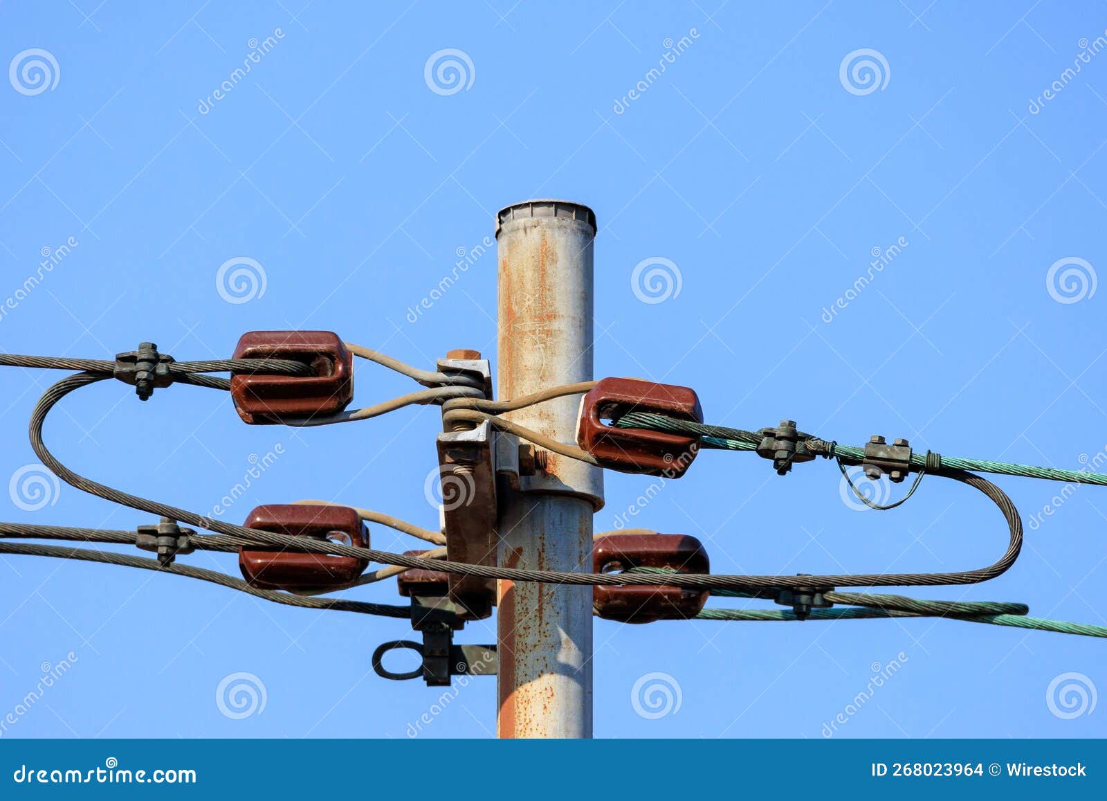 Low Angle Shot of an Electric Post and Wire Stock Photo - Image of ...