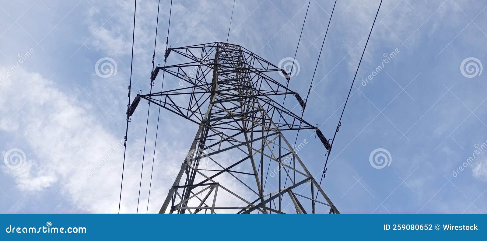 Low Angle Shot of an Electric Tower with High Voltage Stock Photo ...