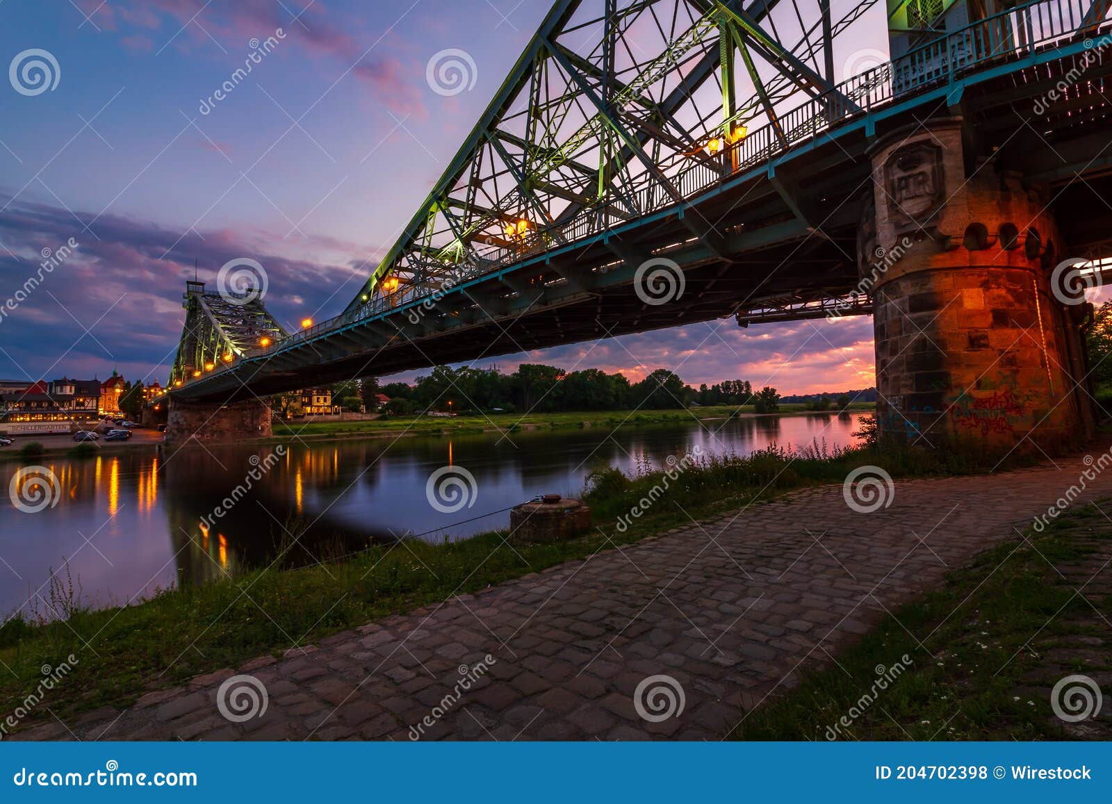Low Angle Shot of the Famous â€œBlue Wonderâ€ Bridge in Dresden by ...