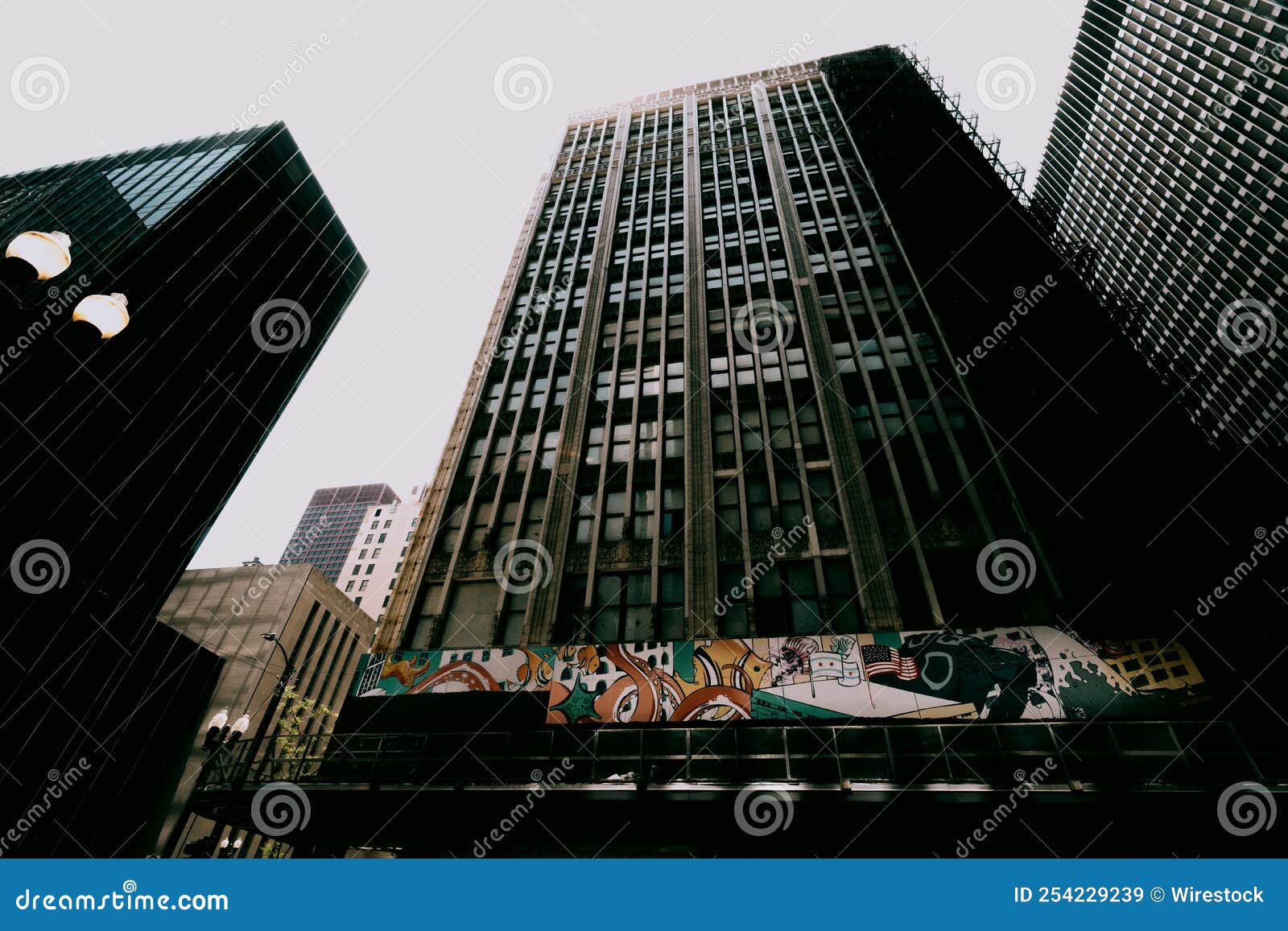 Low Angle Shot of High-rise Buildings in Downtown Chicago Editorial ...