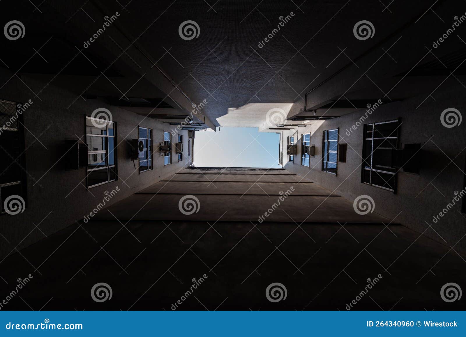 Low-angle Shot of an Inner Yard of a Building Stock Photo - Image of ...