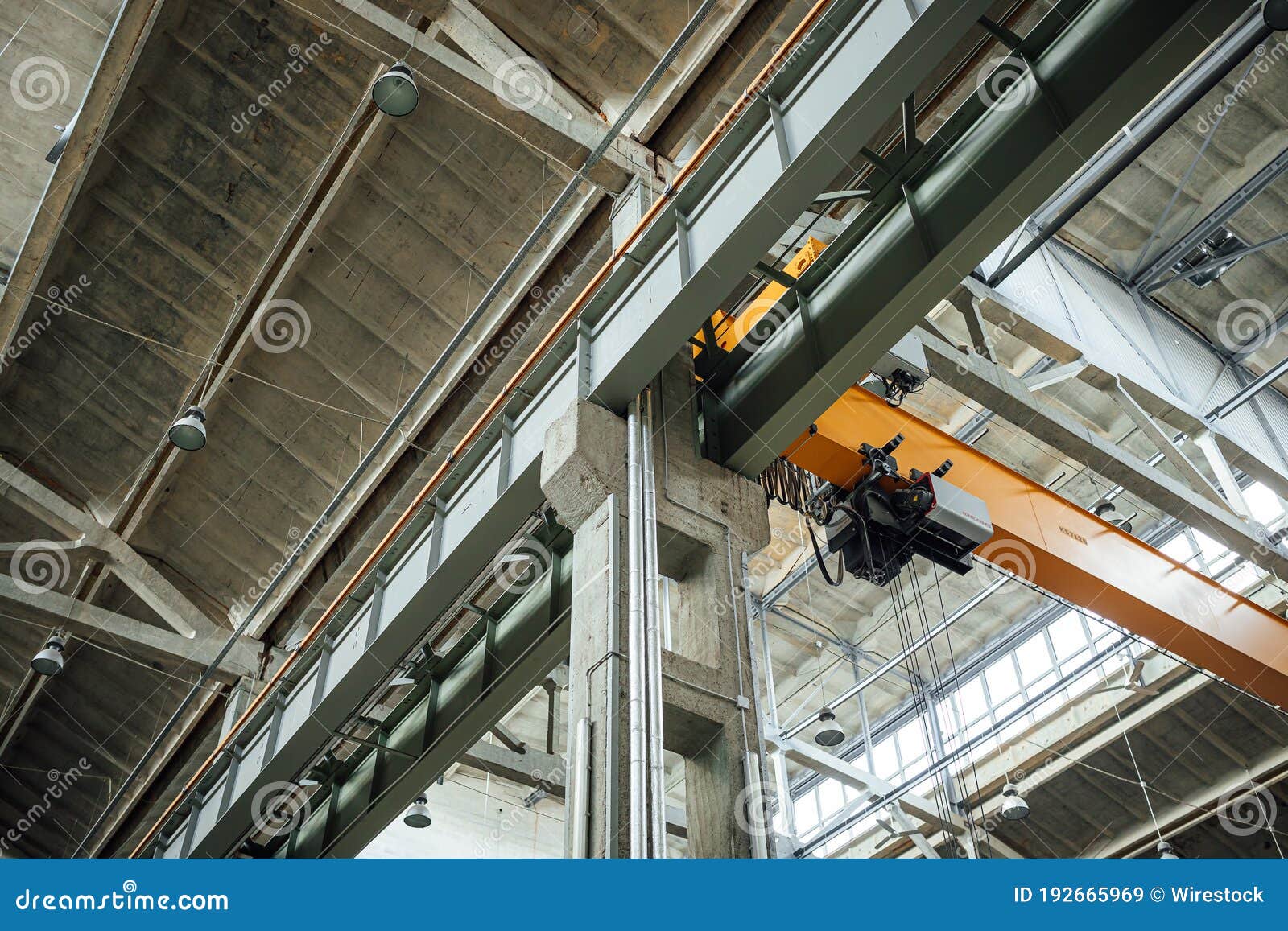 Low Angle Shot Inside a Huge Factory Stock Image - Image of outdoors ...