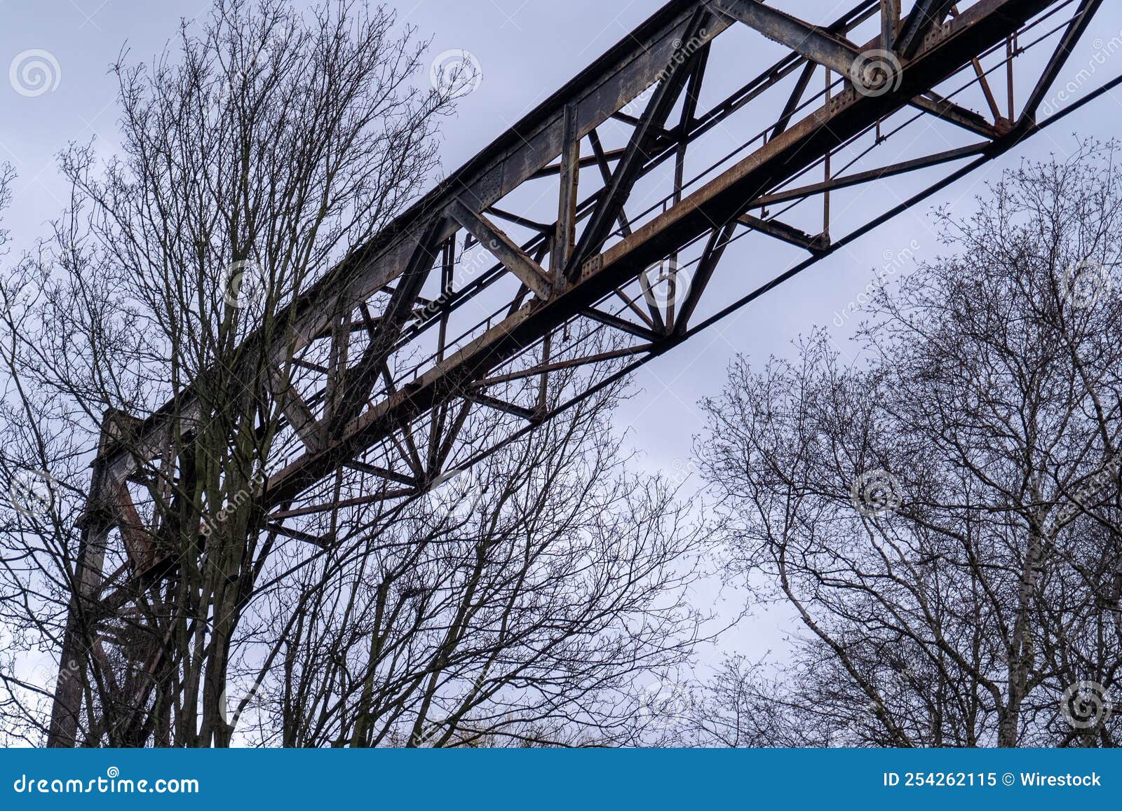 Low-angle Shot of a Long Pipe Gantry Stock Image - Image of water ...