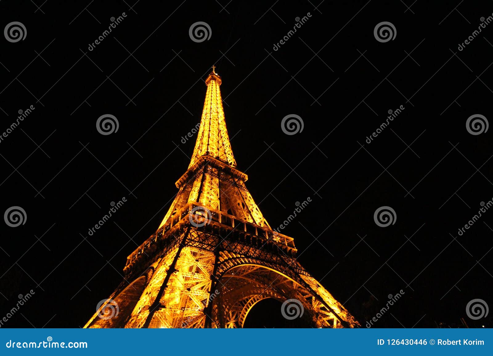 Eiffel Tower at Night, Paris. Editorial Photo - Image of luminous ...
