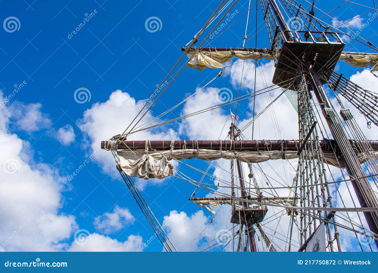 Low Angle Shot of the Mast of a Ship Stock Photo - Image of heaven ...