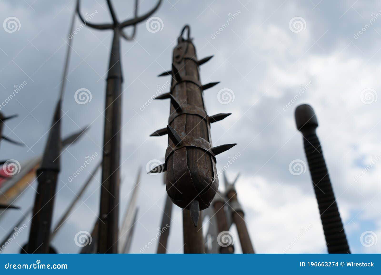 Low Angle Shot of Medieval War Weapons Stock Photo - Image of festival ...