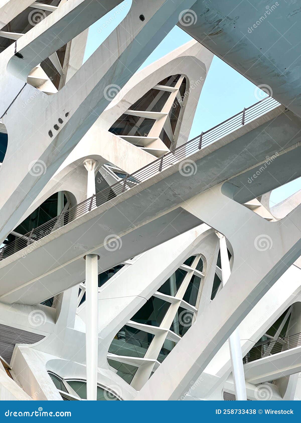 Low Angle Shot of a Modern Bridge Building Stock Photo - Image of ...