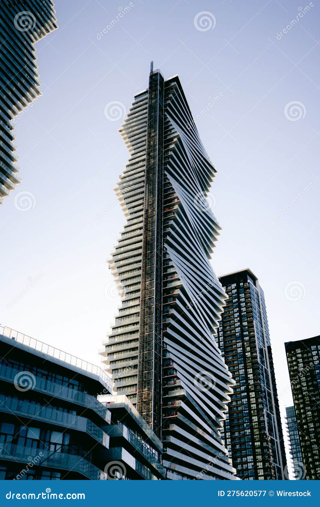 Low-angle Shot of a Modern Skyscraper with a Distinct Wavy ...