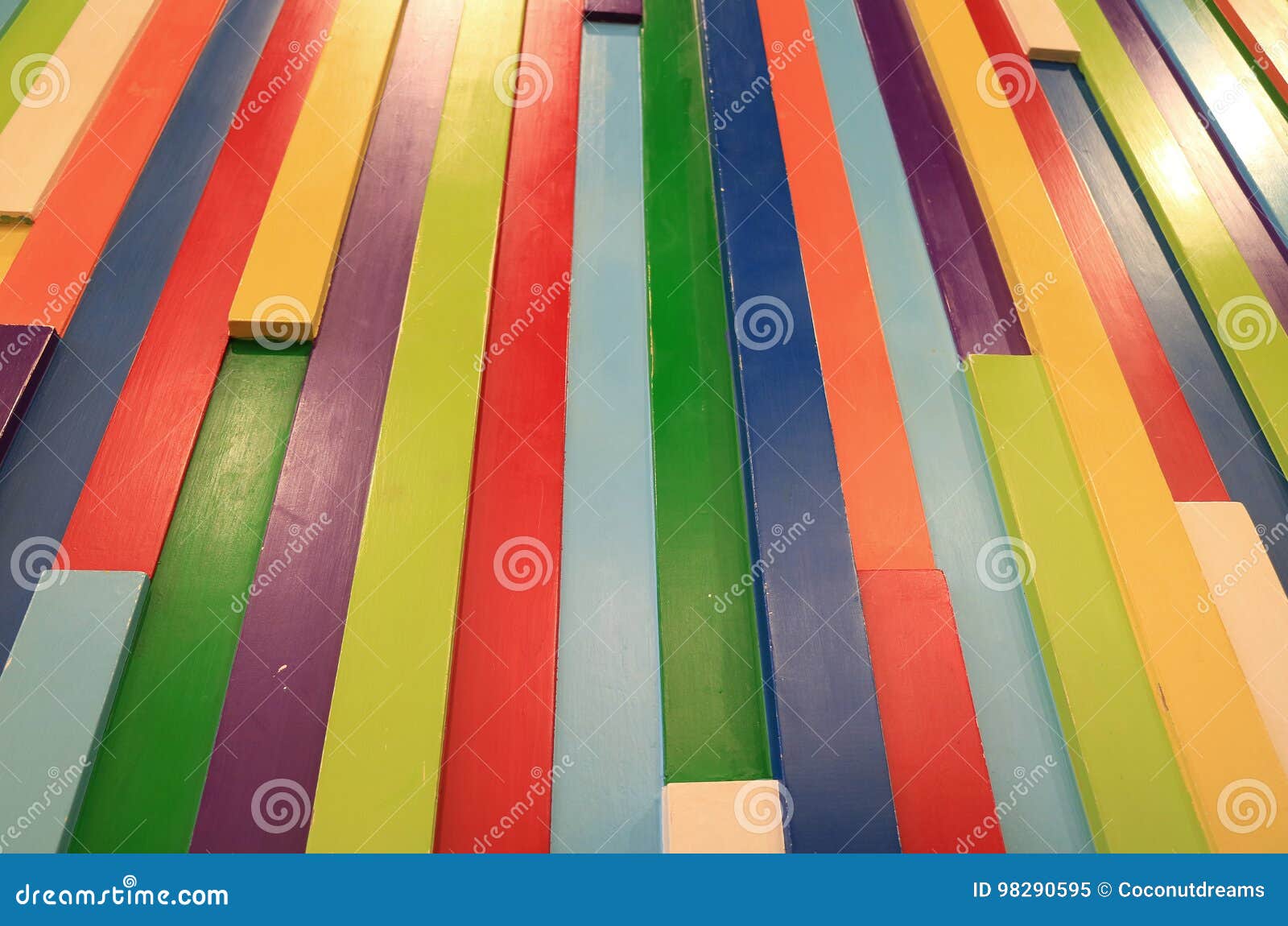 Low Angle Shot of Multi-colored Wooden Wall Stock Image - Image of ...