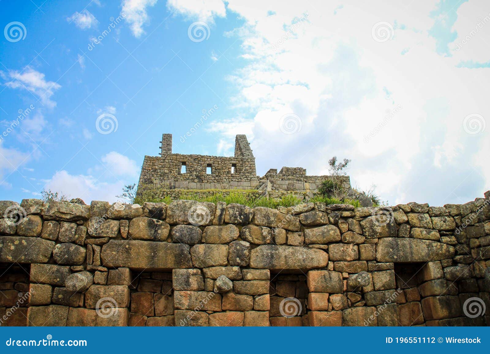 Low Angle Shot of One of the Stonework from Machu Picchu in Cusco, Peru ...